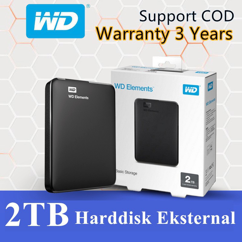 WD External HDD 2TB Harddisk Eksternal USB3.0 Original | Shopee Thailand