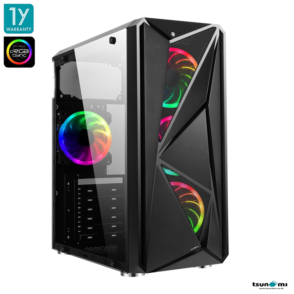 เคสคอมพิวเตอร์ Tsunami Galaxy G15 (cRGB Sync) Tempered Glass ATX Gaming ...