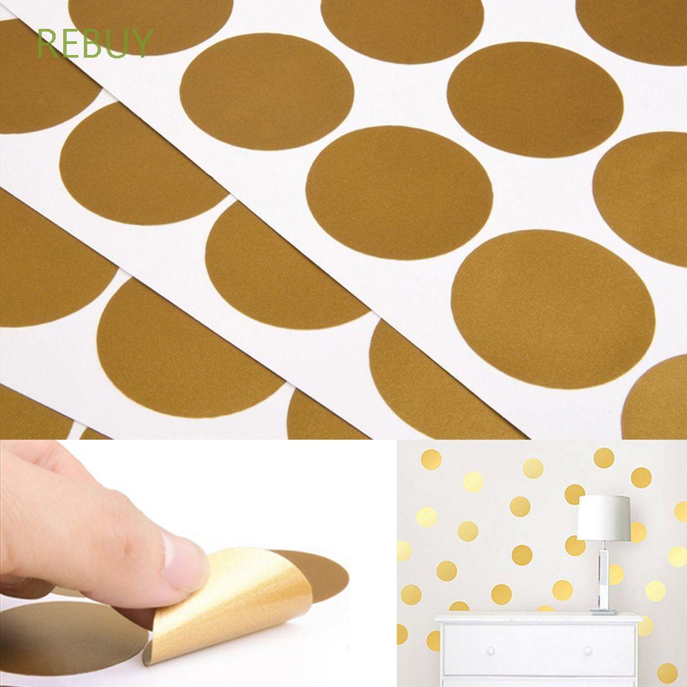 REBUY Gold Polka Dots Dot 52/PCS Wall Stickers Sticker Circles Vinyl ...