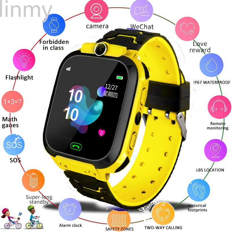 New Yellow Smart Watch With LBS GSM Locator Touch Screen Tracker SOS ...