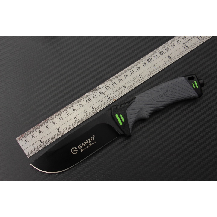 มีดเดินป่าใบตาย Ganzo Hunting Survival Knife กานโซ่ รุ่น G8012-GY ด้าม ...