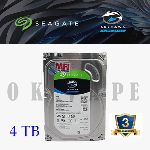 Seagate Skyhawk Harddisk 4 TB 35 MFI HDD CCTV Medusa 4TB Hard Disk - 93b1_2dydr - ThaiPick
