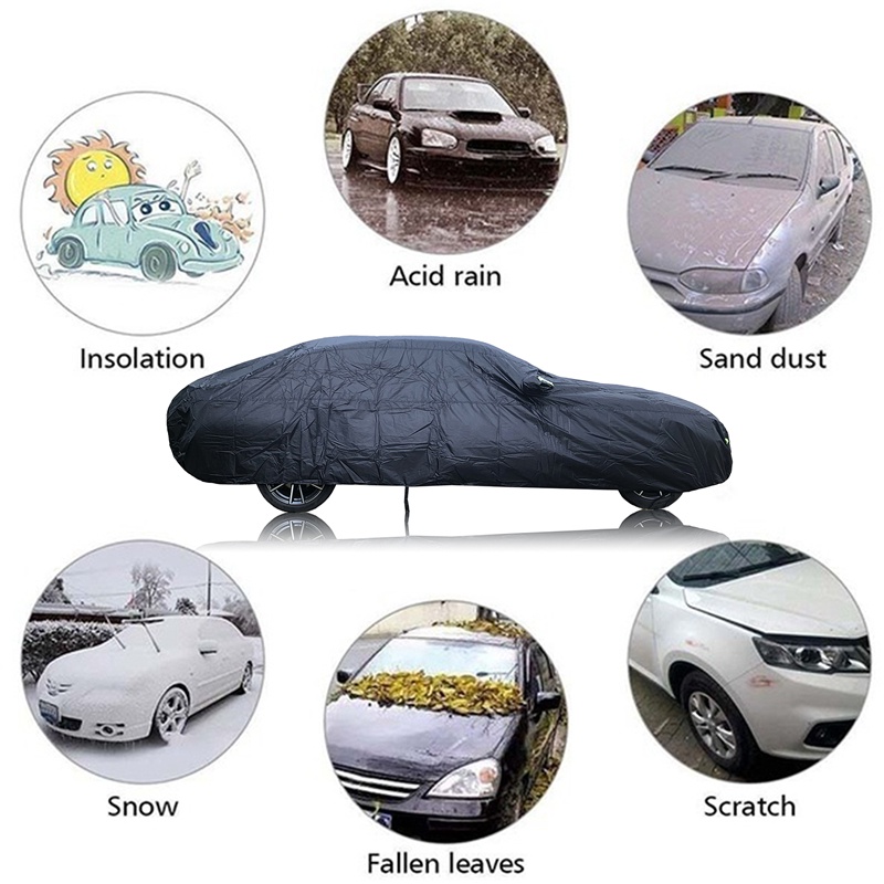 Universal Full Car Covers Outdoor Waterproof Sun UV Rain Snow ...