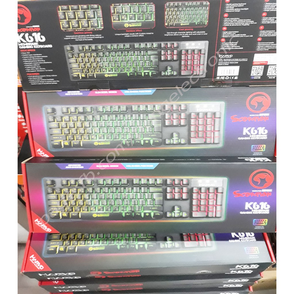 Marvo K616 Scorpion Keyboard Gaming Rainbow Blacklight คีย์บอร์ดเกมมิ่ง ...