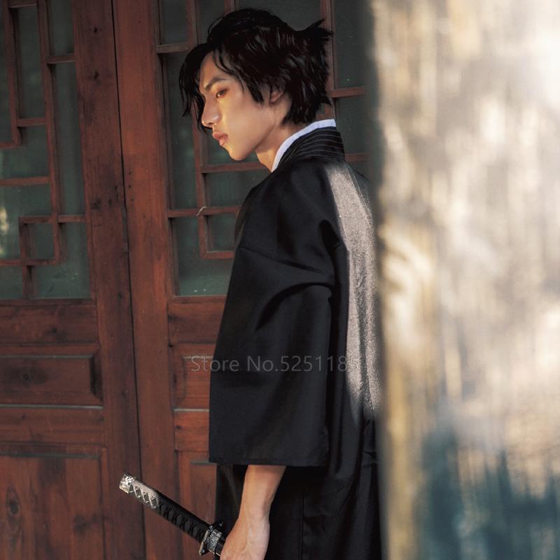 Japanese Kimono Men Formal Clothes Traditional Samurai Clothes Cardigan ...