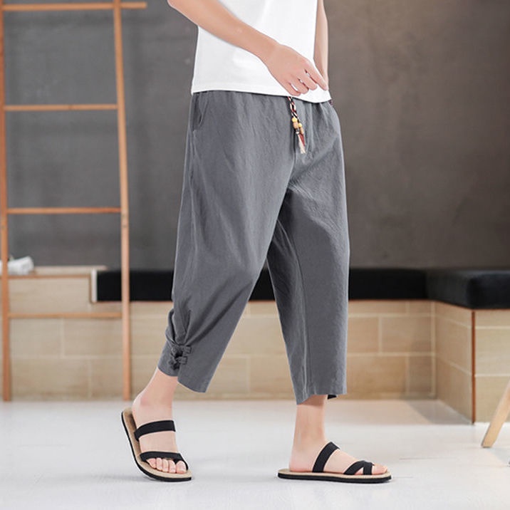 2021 EMILY SHOP Samurai Clothes Men's Cotton and Linen Casual Pants ...