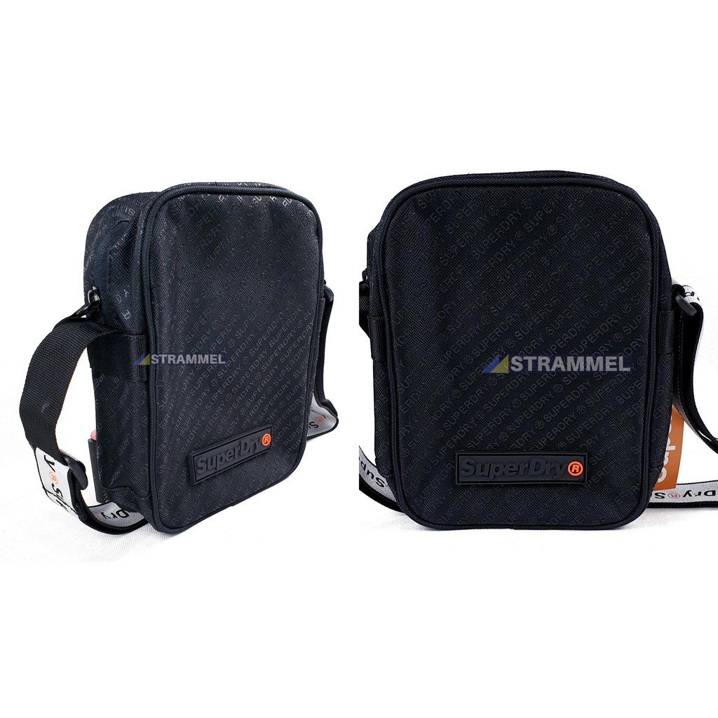 100 Authentıc Superdry The Freshman Festival Black Bag 3L Side Bag ...
