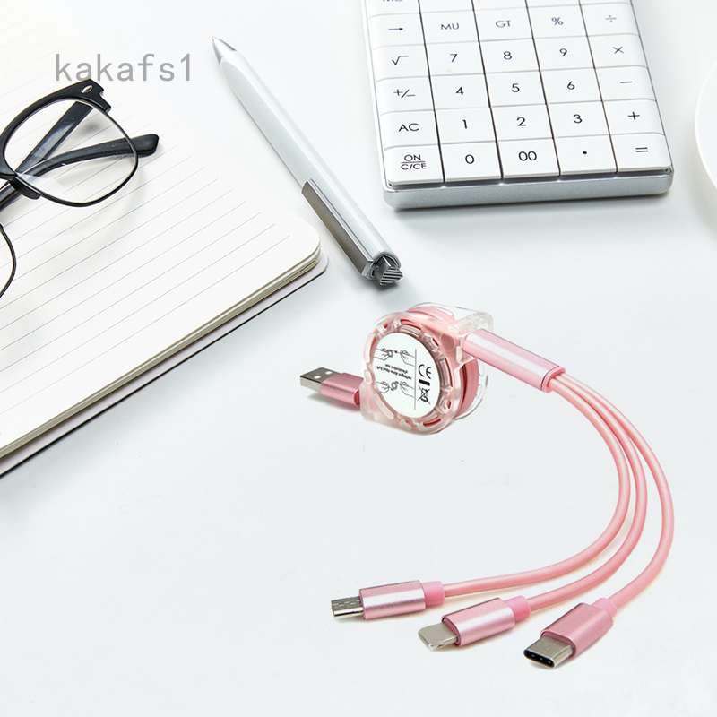 New 3In1 Retractable USB Charging Cable Fast Charging Cord Type C ...