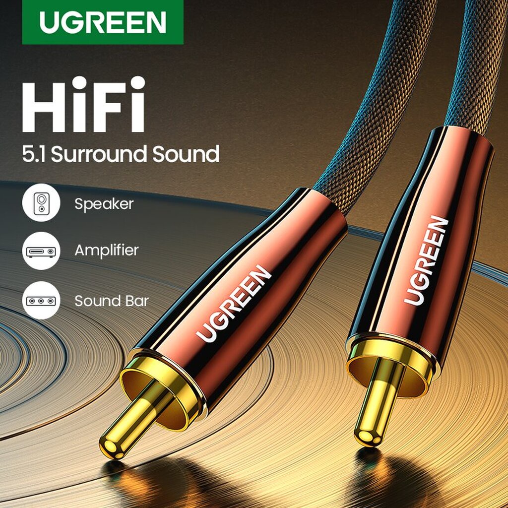 UGREEN (AV155) HiFi 5.1 SPDIF RCA to RCA Male to Male Coaxial Cable ...
