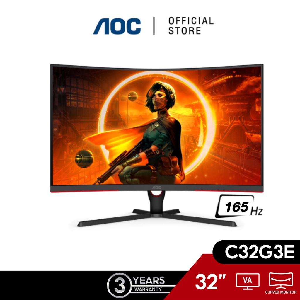 AOC C32G3E (มอนิเตอร์จอโค้ง) 32 VA Curved Adaptive Sync 1920 1080 165Hz ...