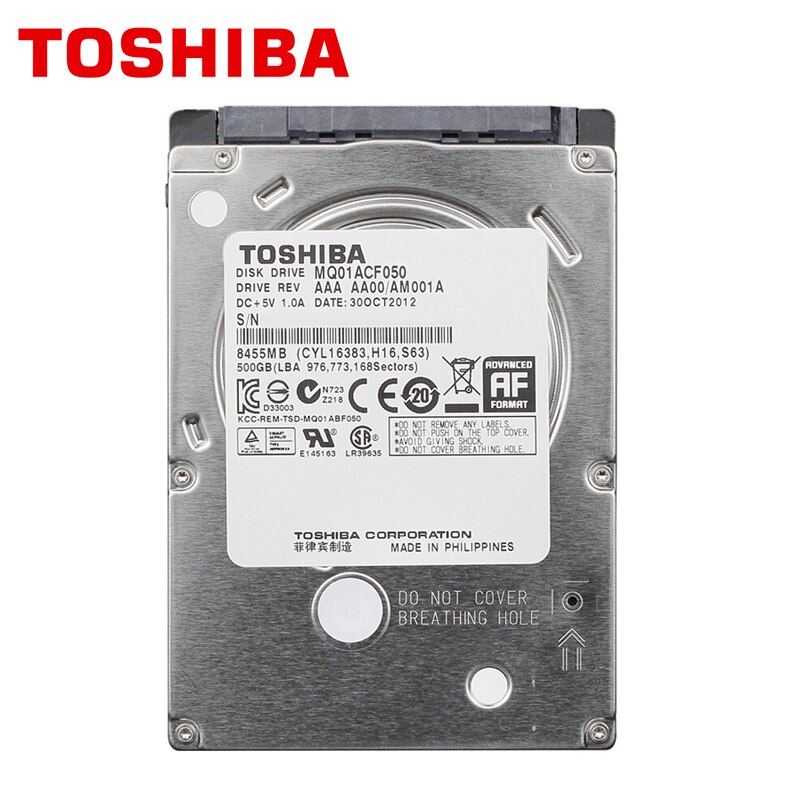 TOSHIBA Laptop Hard Drive Disk 500GB 500G Original Internal Notebook ...