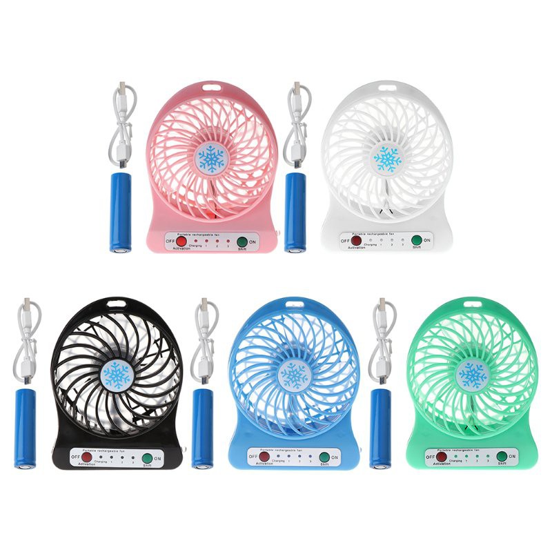 Portable Outdoor LED Light Fan Air Cooler Mini Desk USB Fan With 18650 ...