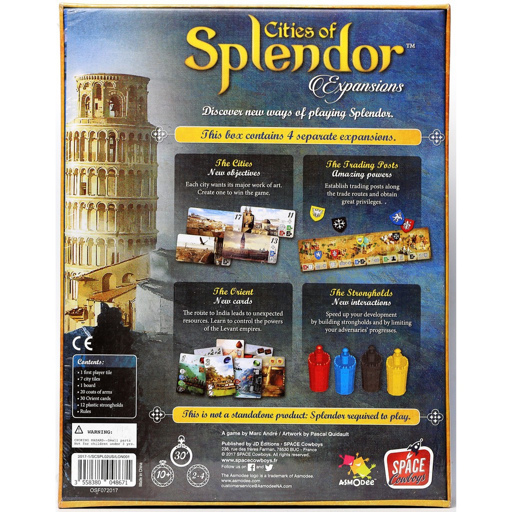 จัดส่งที่รวดเร็ว Splendor บอร์ดเกมเล่นสนุก มีทางเลือกภาคเสริม Cities of ...