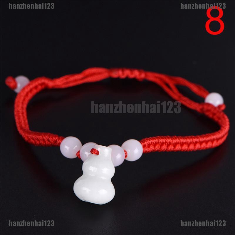 HH 1PC Jade Beads Red String Rope Bracelet Good Luck Lucky Success ...