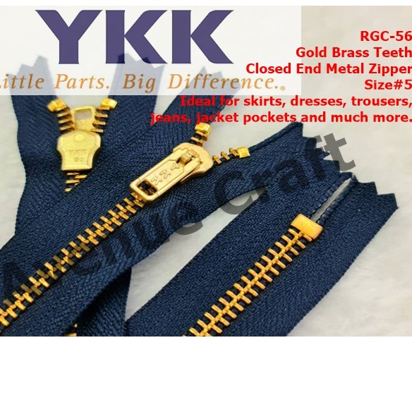 Ykk RGC-56 5 กางเกงยีนขายาว แต่งซิป สีทองเหลือง (ปิดท้าย) - avenuecraftvh.th - ThaiPick