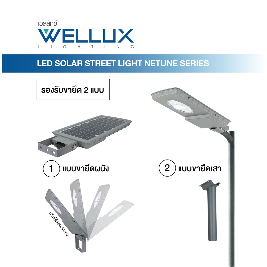 BYD BATTERYWELLUX โคมไฟถนนโซล่า 100W LED STREET LIGHT SOLAR รุ่น ...