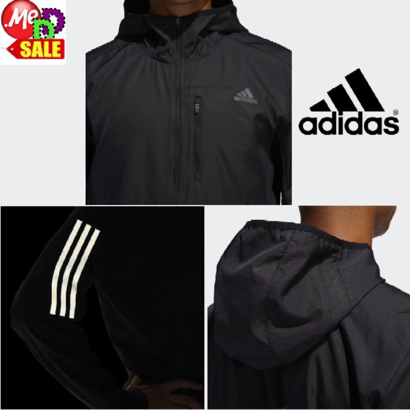 Adidas - ใหม่ เสื้อแจ็คเก็ตกันลม-กันน้ำ(ละออง) OWN THE RUN HOODED WIND ...