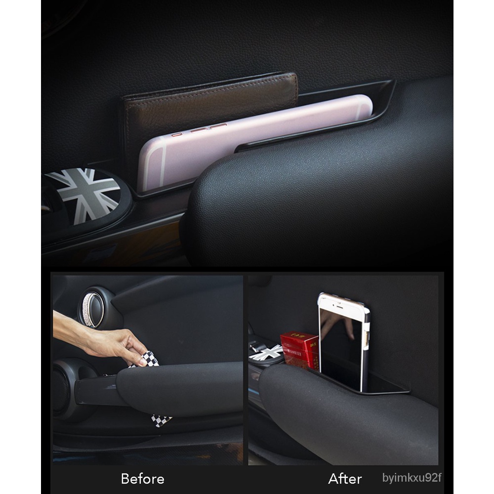 2PCSset Car Inner Side Front Door Handle Armrests Storage Box ABS Tray ...