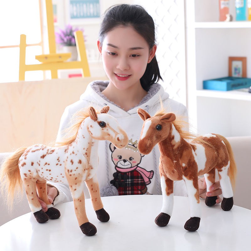Cute Large Simulation Ferghana Horse Doll Plush Toys Ragdoll Pony Doll ...
