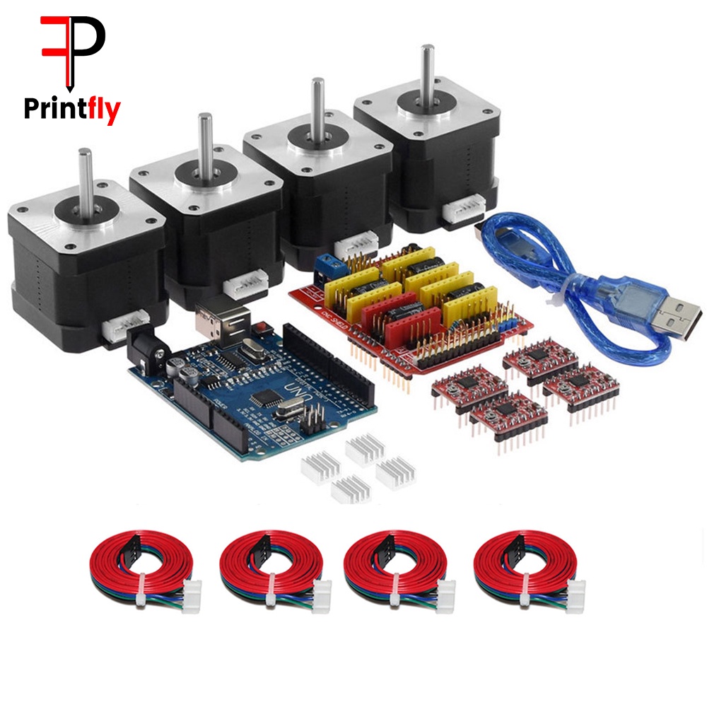 Nema17 Stepper Motor 42 Motor 4-lead 17hs4401S cnc v3 Engraving Machine 4pcs A4988 Driver ...