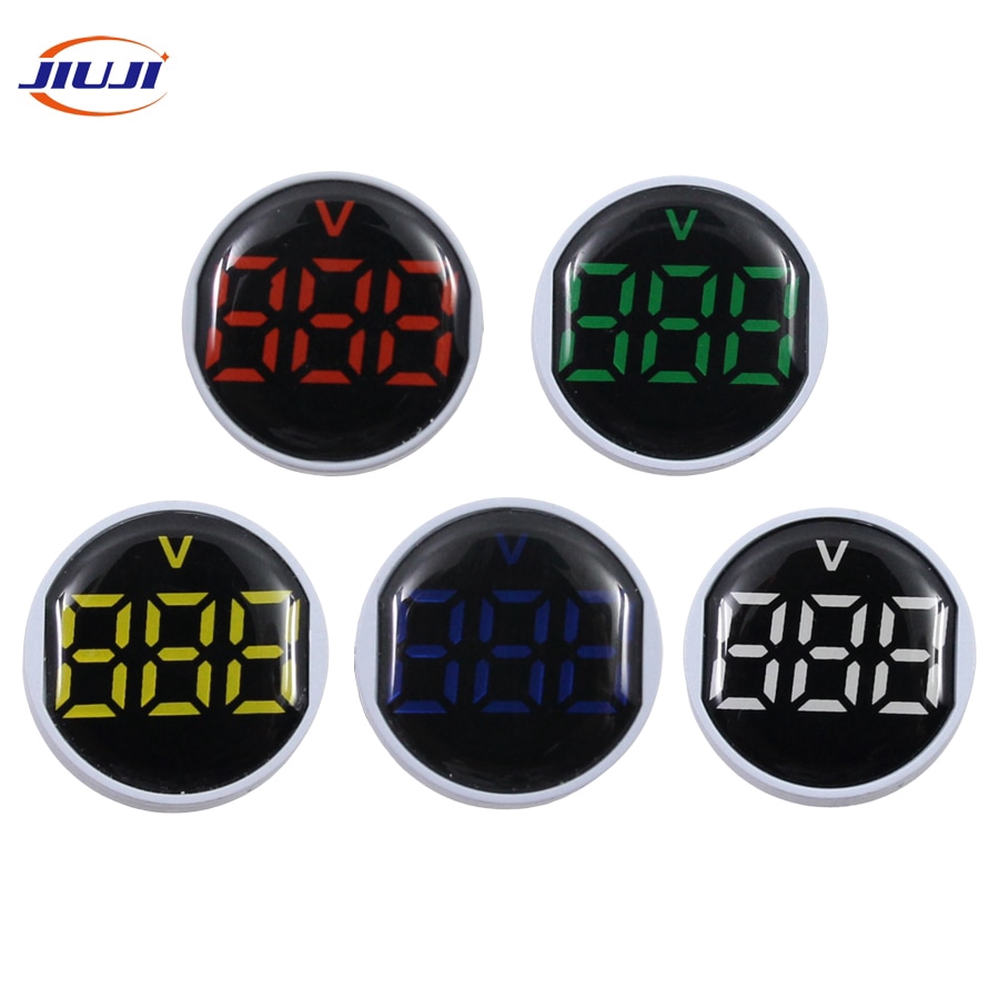 Mini Digital Voltmeter 22mm Round Ac 12 500v Volt Voltage Tester Meter