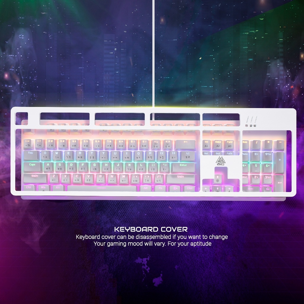 EGA Type K3 2021 Mechanical Gaming Keyboard (บอดี้ขาวดำ)(บลูสวิชเรดสวิช ...