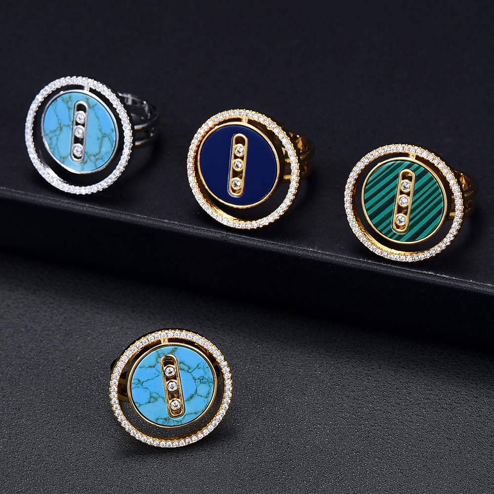 GODKI 2022 Trendy Round Shape Charms Cubic Zircon Statement Ring for ...