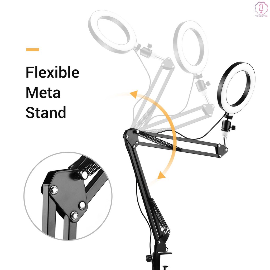 6 Inch Mini LED Ring Light Photography Fill-in Light 3 Lighting Modes ...