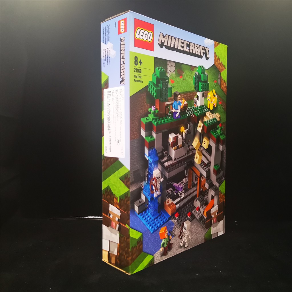 LEGO 21169 Minecraft First Adventure Puzzle ประกอบของเล่นเด็กบล็อกอาคาร ...