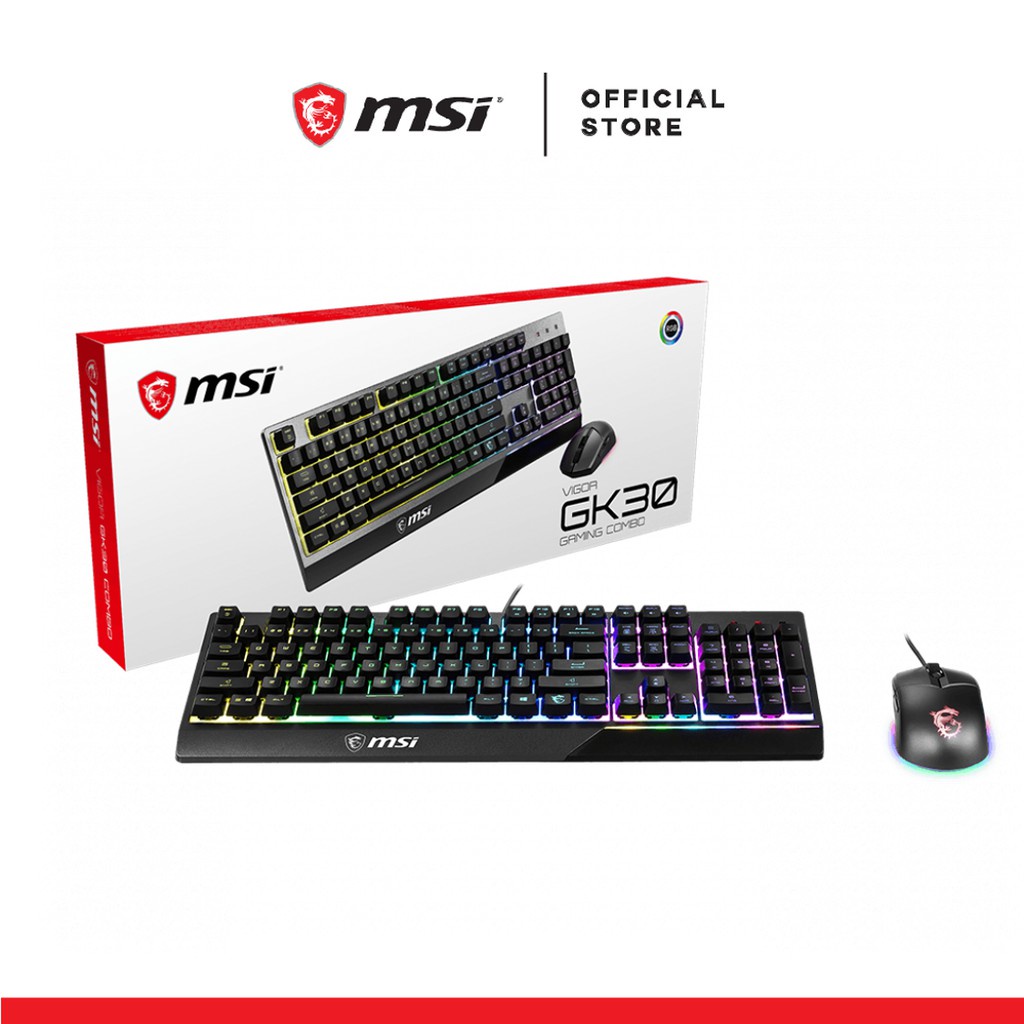 MSI Vigor GK30 COMBO TH KB GM11 mouse (คีย์บอร์ดและเม้าส์สำหรับเล่นเกม ...