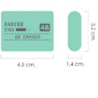 ยางลบดินสอดำ 4B Faster E106 ลบสะอาด ไม่ทำให้เกิดขุย สีพาสเทลคละสี - plawalstationery - ThaiPick