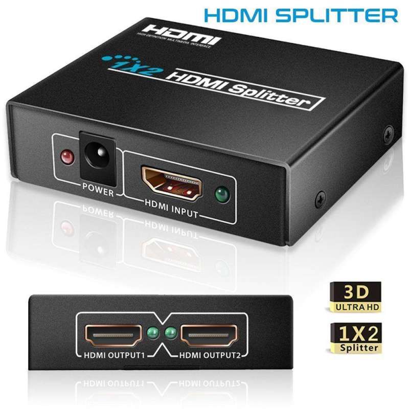 HDMI Splitter In 1 Out 2 พร้อมด้วย Power Adapter Splitter รองรับ HDMI ...