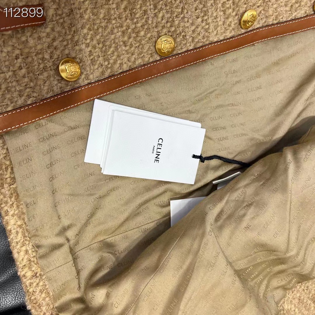 CELINE WOOL TWEED JACKET ชนช็อป เสื้อคลุม แจ็คเก็ต ผ้าทวิส ทวิช แต่งขอบ ...