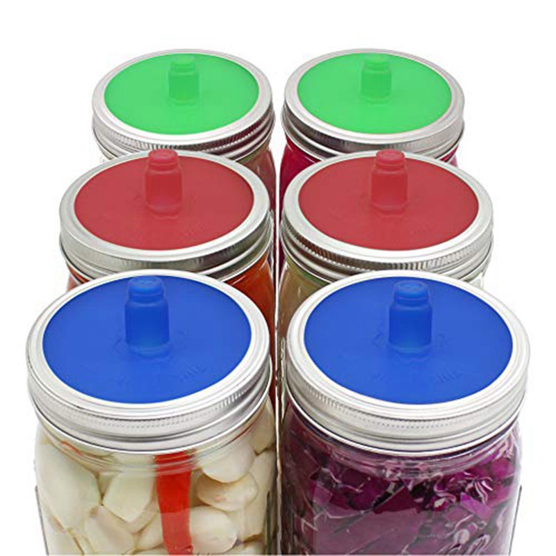 6 Waterless Airlock Fermenting Wide Mouth Mason Jar Food Grade