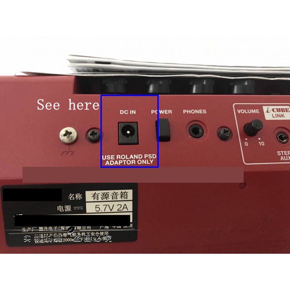 5.7V 2A Adapter Charger For Roland ROLAND AE-10 MICRO CUBE-GX10 Sound ...
