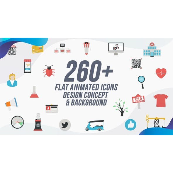 Flat Animated Icons Pack Video Overlays FCPX Final Cut Pro X/Premiere ...