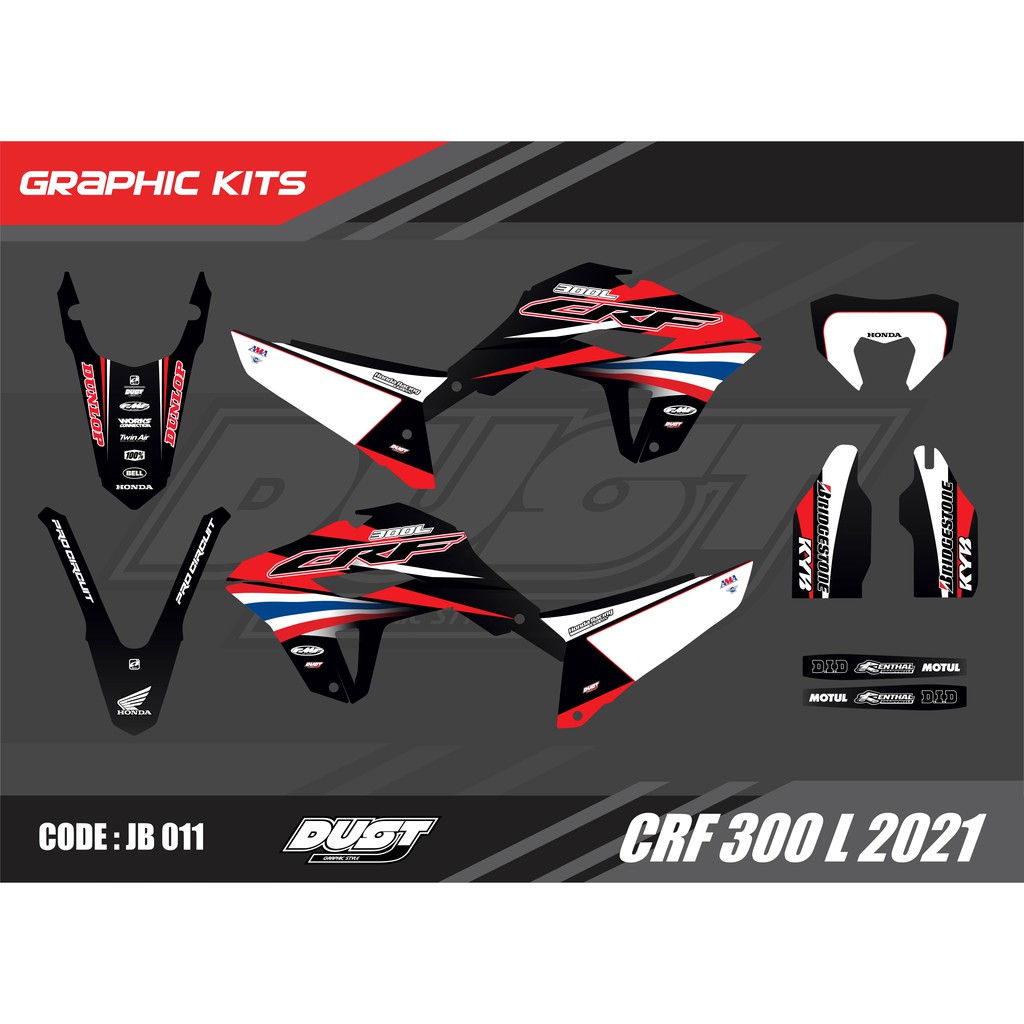 สติ๊กเกอร์วิบาก Honda CRF 300L 2021 ทั้งคัน Graphic kit สติ๊กเกอร์ ...