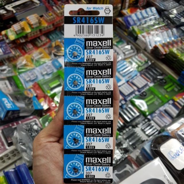 ถ่านกระดุม Maxell SR416SW, 337 1.55V 1แพค 5ก้อน ของใหม่ ของแท้ | Shopee ...