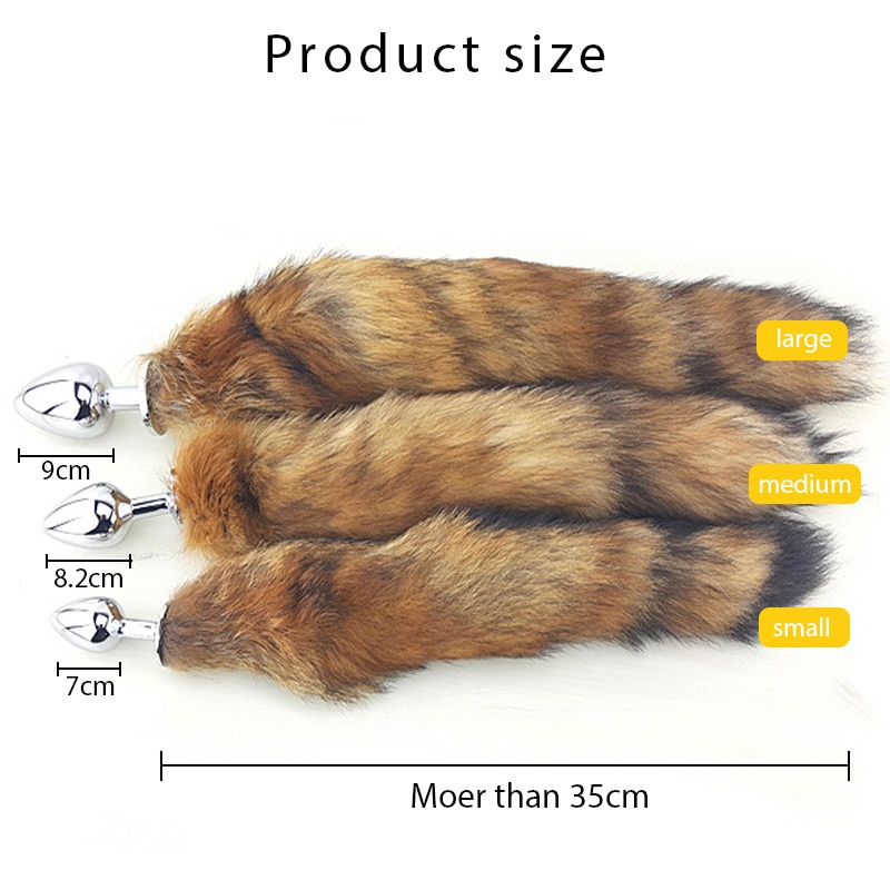 L ที่ถอดออกได้ Anal Plug จริง Fox Tail ooth Touch ก้นโลหะหางเพศเร้า ...