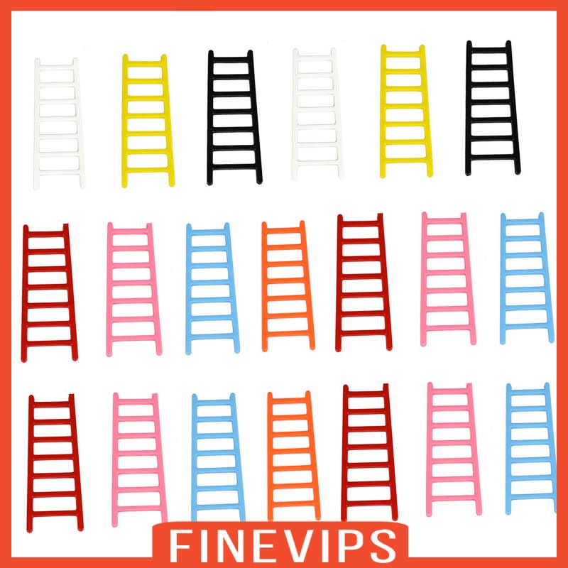 [FINEVIPS] 20 Pieces 1:6 Scale Dollhouse Ladder Mini Step Ladder for ...