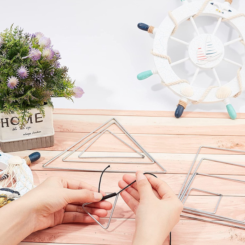 Beebeecraft Iron Linking Ring 16 Pieces Metal Iron Triangle & Square ...