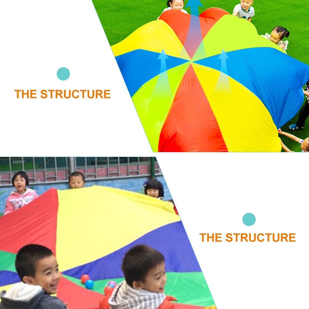 Colored Practical Multi-function Team Game Kindergarten Parachute Prop ...