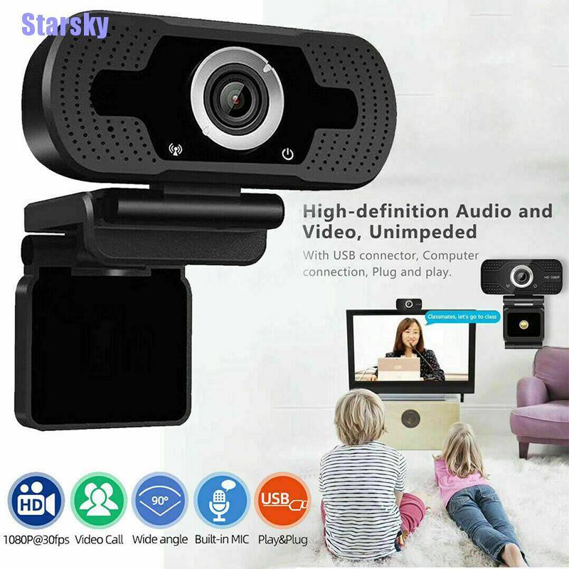 1080P USB Webcam Auto Focus Web Camera Built-in Noise Reduction ...