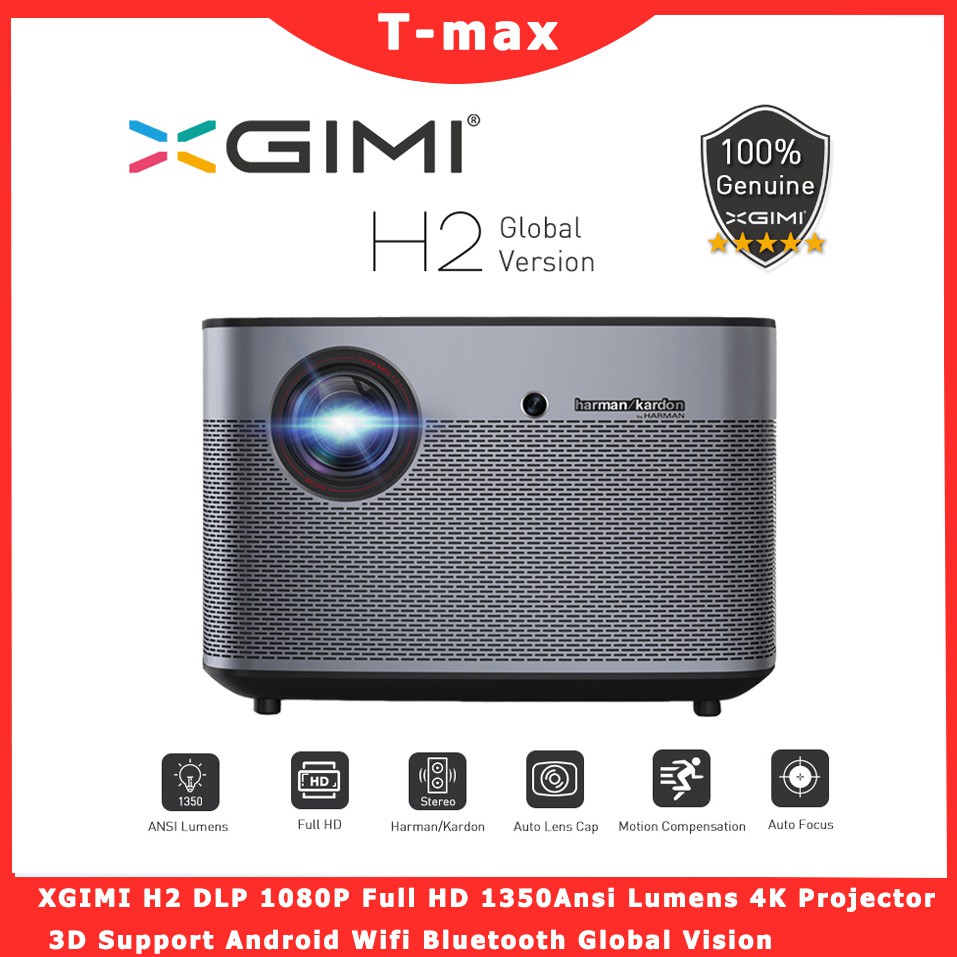 XGIMI H2 Home Projector 1350 ANSI LED Lumens 1080p Full HD LED DLP 3D ...
