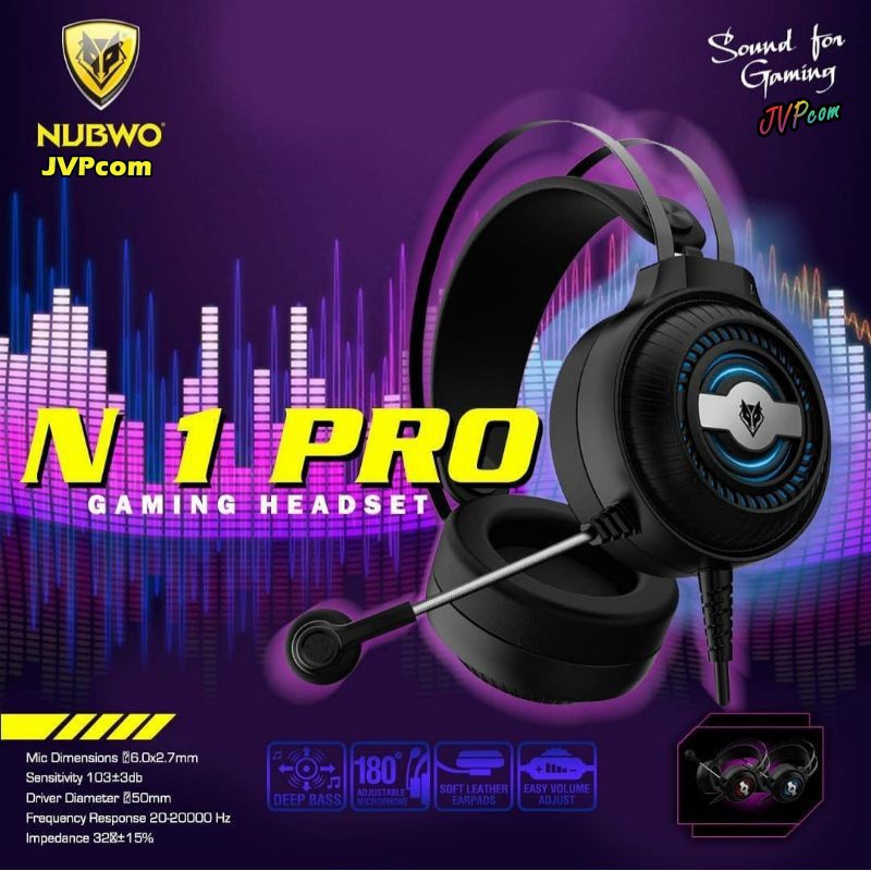 NUBWO N1 Pro Stereo Headset Gaming หูฟังเกมมิ่ง หูฟังคอม ระบบสเตริโอ กระหึ่ม รอบทิศทาง รับประกัน ...