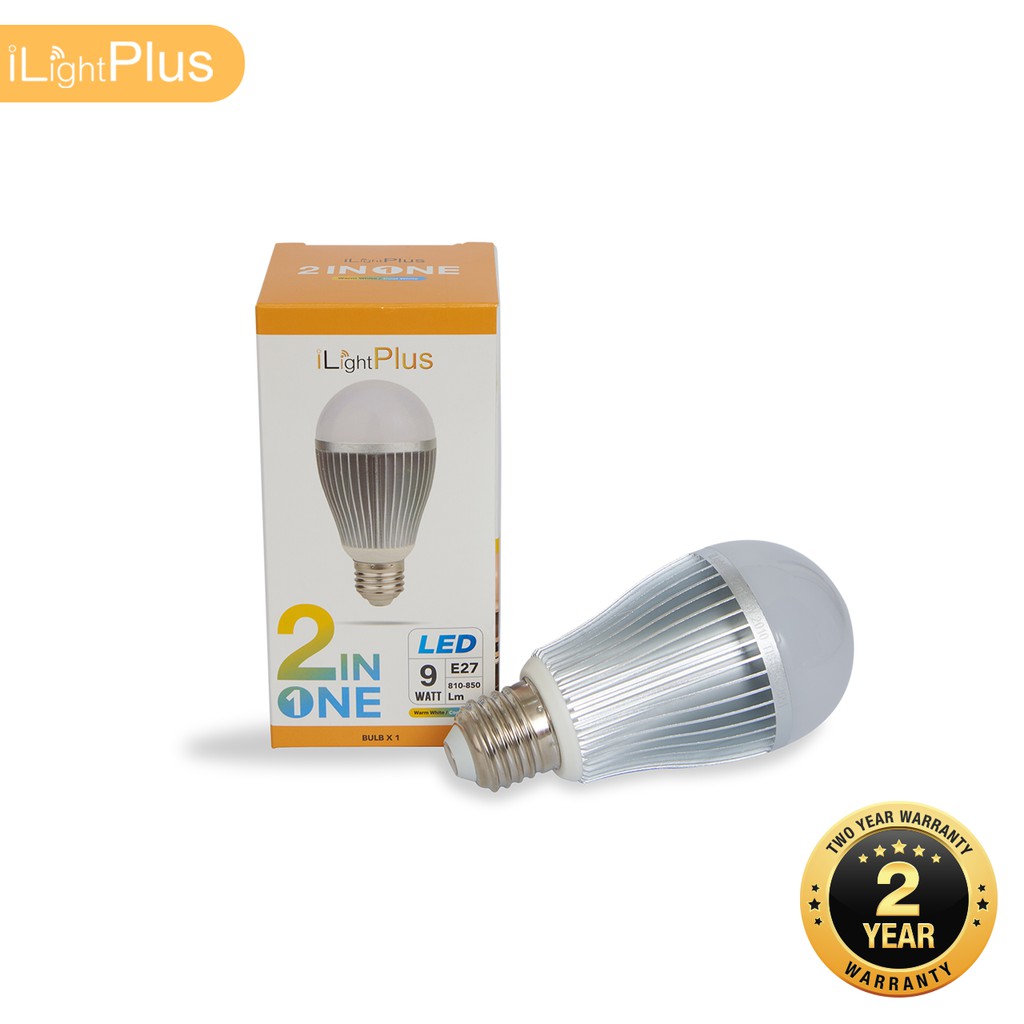 ส่งไว ใช้นาน มอก. iLight Plus หลอดไฟ LED รุ่น 2in1 1 หลอด (9W) - หลอดเดี่ยว ไม่มีรีโมท ...
