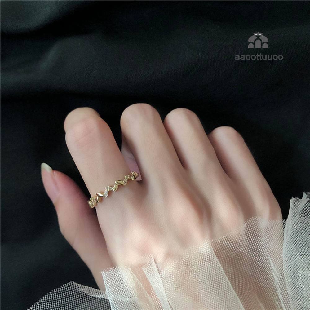 Simple Temperament Index Finger Ring Exquisite Fashion Leaf Ring Ladies ...