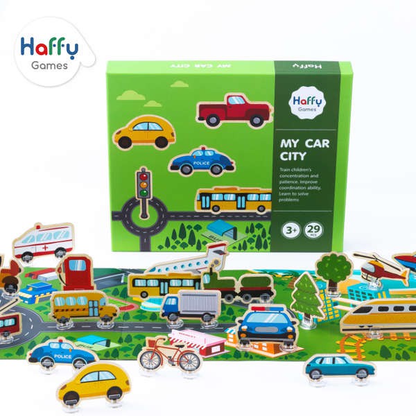 Haffy Traffic Car Puzzle เด็กปริศนาของเล่นเด็ก 3-4-5-6 เด็กวัยเด็ก ...