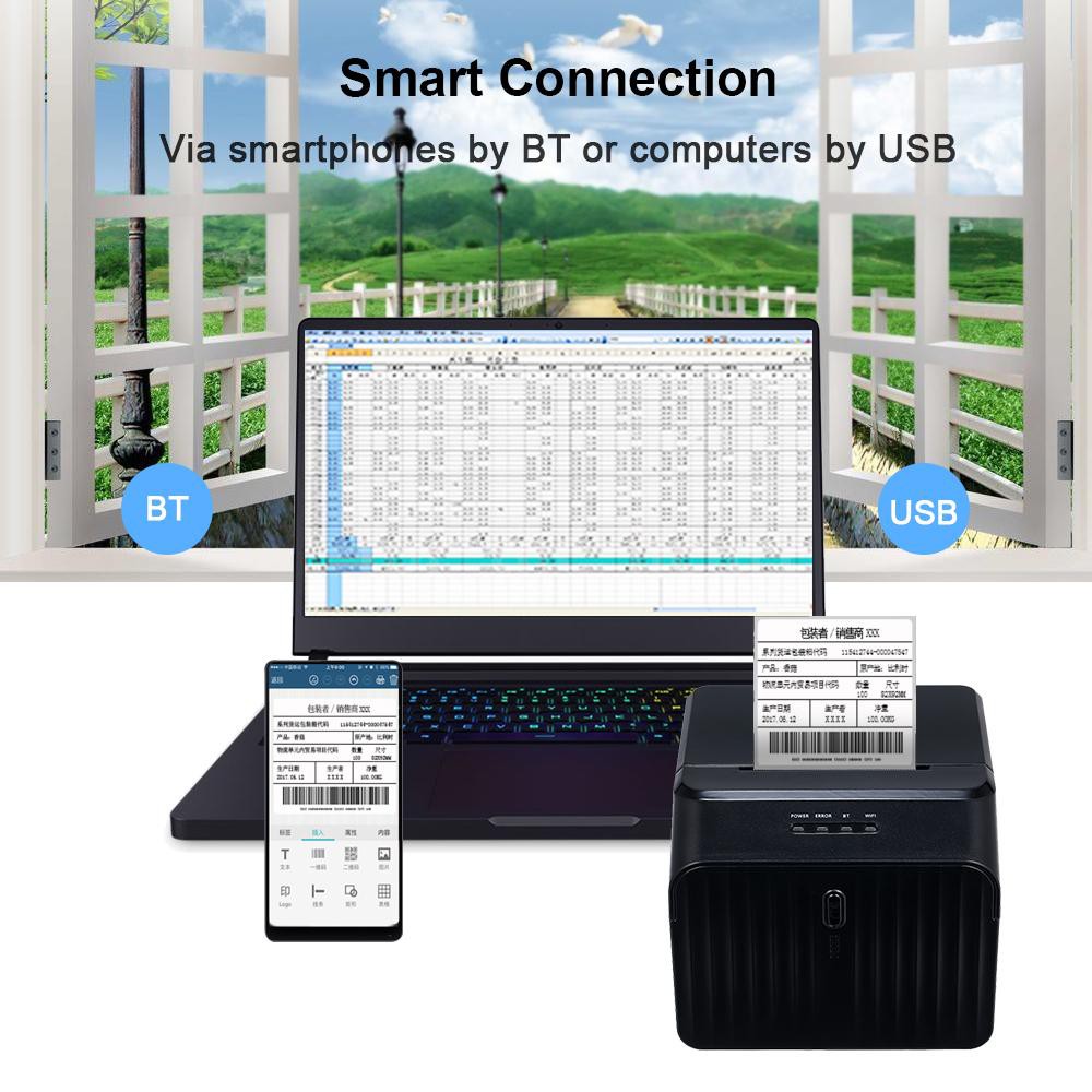 คุณภาพสูง bt qr code สติ๊กเกอร์บาร์โค้ดสําหรับติดตกแต่งเครื่องพิมพ์ 58 ...