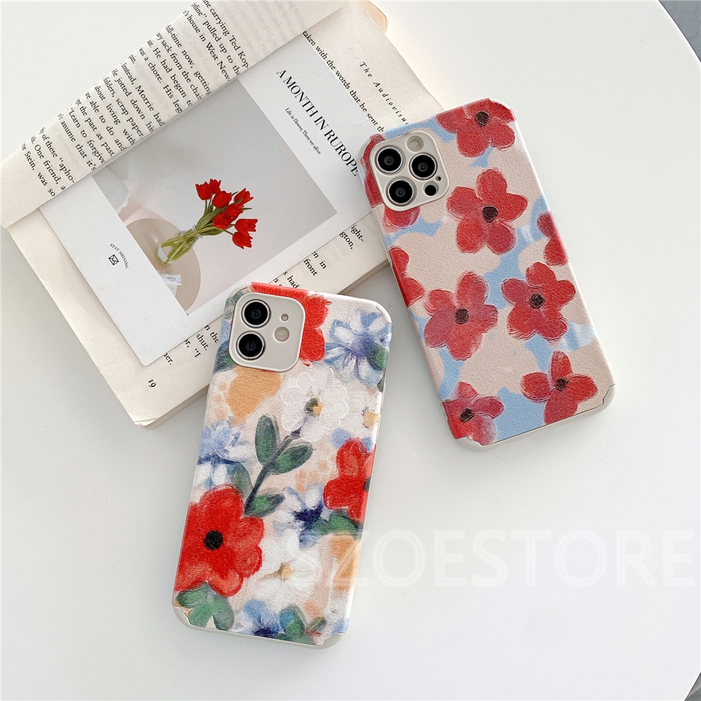เคสโทรศัพท์มือถือหนังแกะ แบบนิ่ม ลายดอกไม้ สีสันสดใส สําหรับ Oppo Reno5